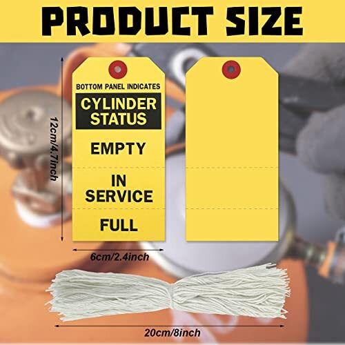 Pack of 200 Cylinder Status Empty in Service Full Perforated Tags with ...