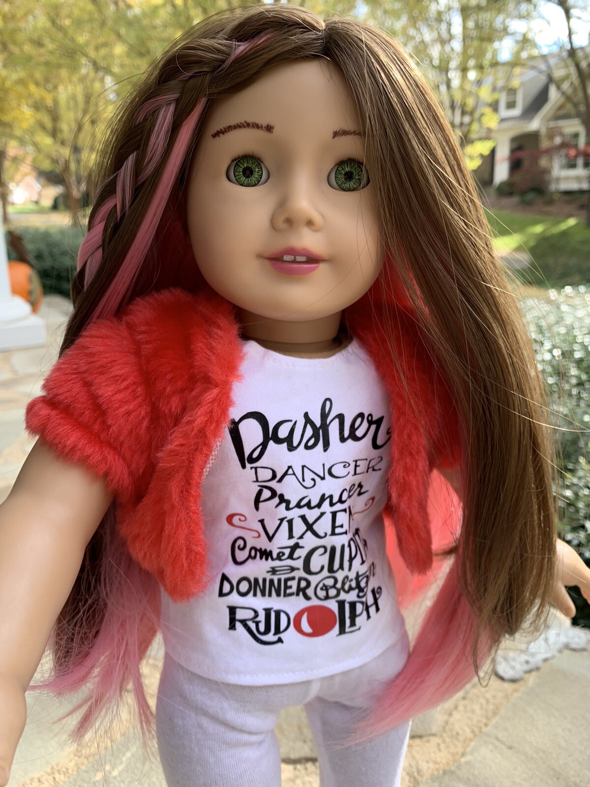 Custom American Girl, RETIRED Felicity, new brown neapolitan wig, green ...