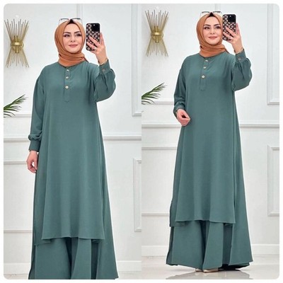 Turkish clothing for muslim woman. Two piece suit. Cotton dress with ...