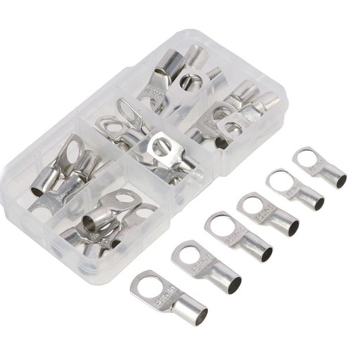 30Pcs Wire Lugs Battery Cable Ends, Heavy Duty Tinned Copper Eyelets ...