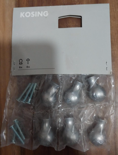 IKEA Kosing Small Silver Kitchen Knobs Drawer Handle Pulls 6 Pack With ...