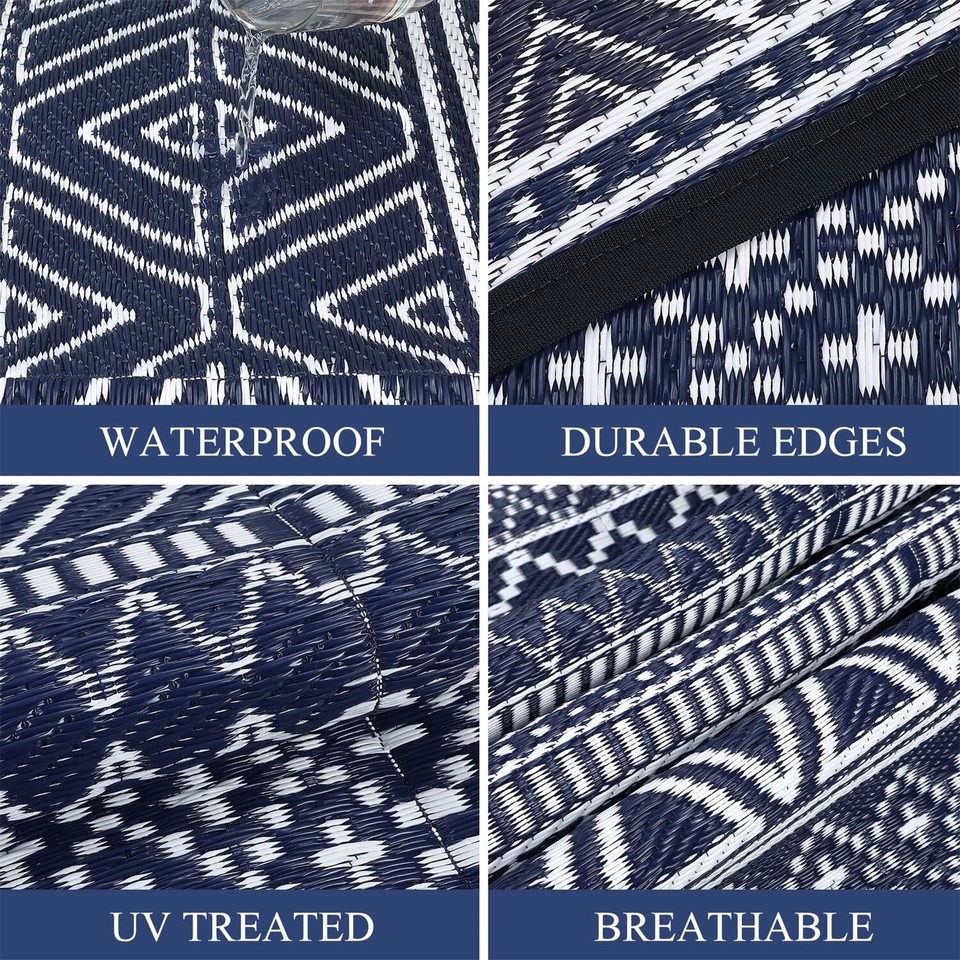 Outdoor Rug 5x8 ft Waterproof Reversible Mat for Patio Clearance ...