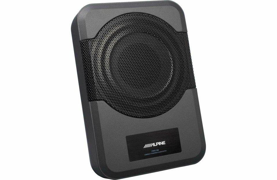 Alpine PWE-S8, Compact Shallow Mount Powered 8" Subwoofer System - 240 ...