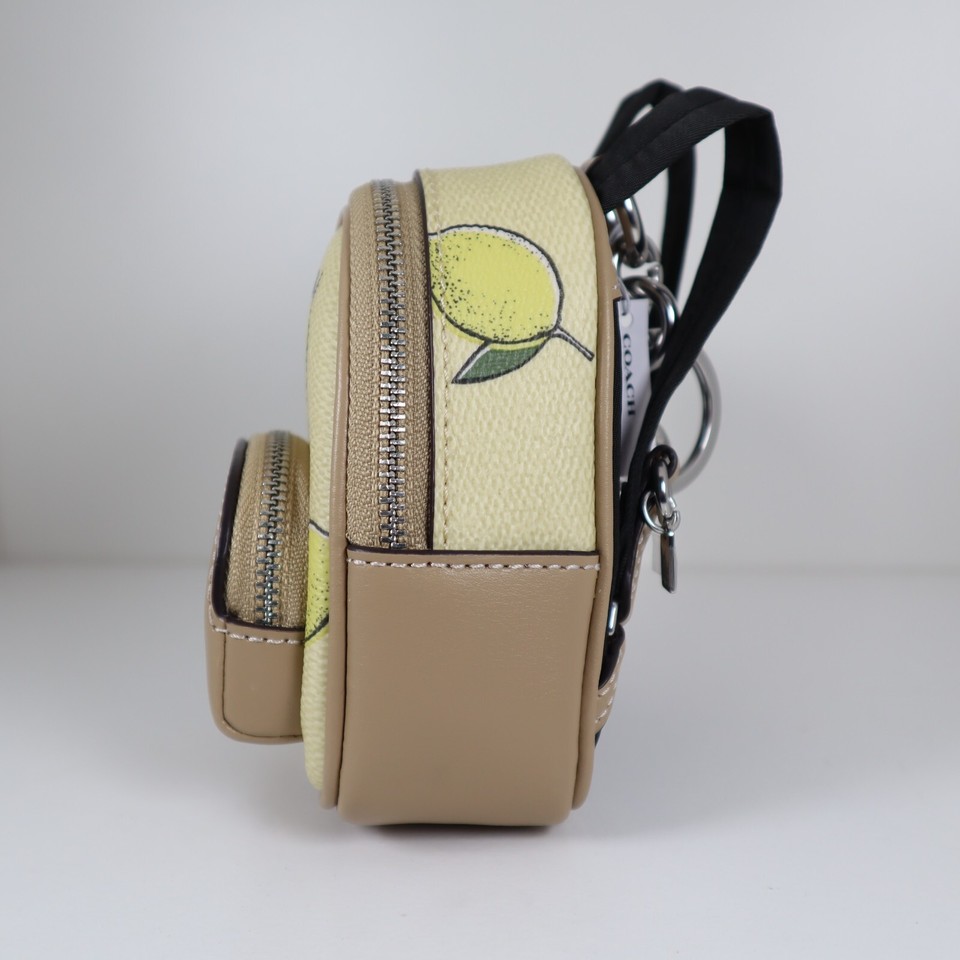 Coach Mini Court Backpack Bag Charm with Lemon Print CAP03 NWT | eBay