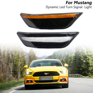 Sequential Smoked LED Turn Signal Lights DRL Parking For 2015-2017 Ford ...