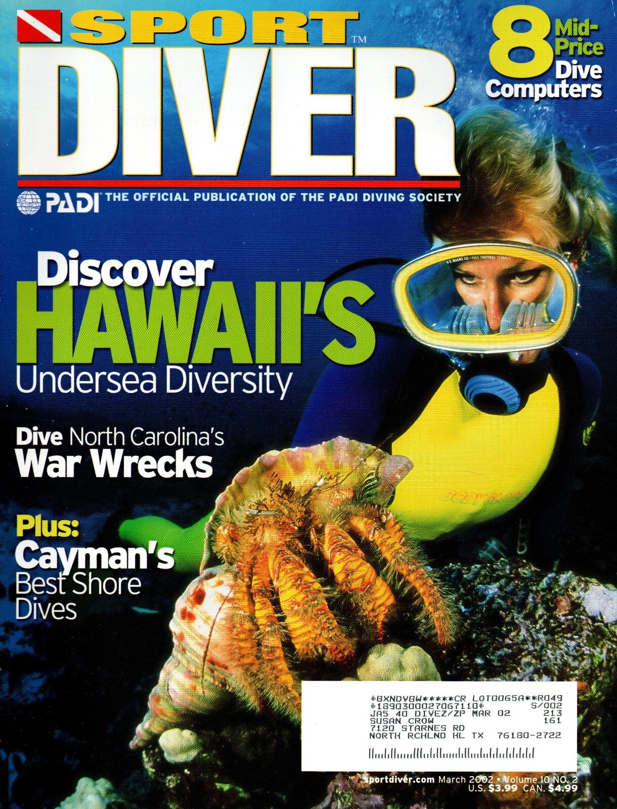 Sport Diver Magazine March 2002 Hawaii Maldives Hollywood North ...