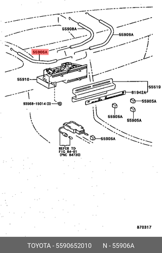 OE cable sub-assy, defroster damper control, 5590652010 for TOYOTA ...