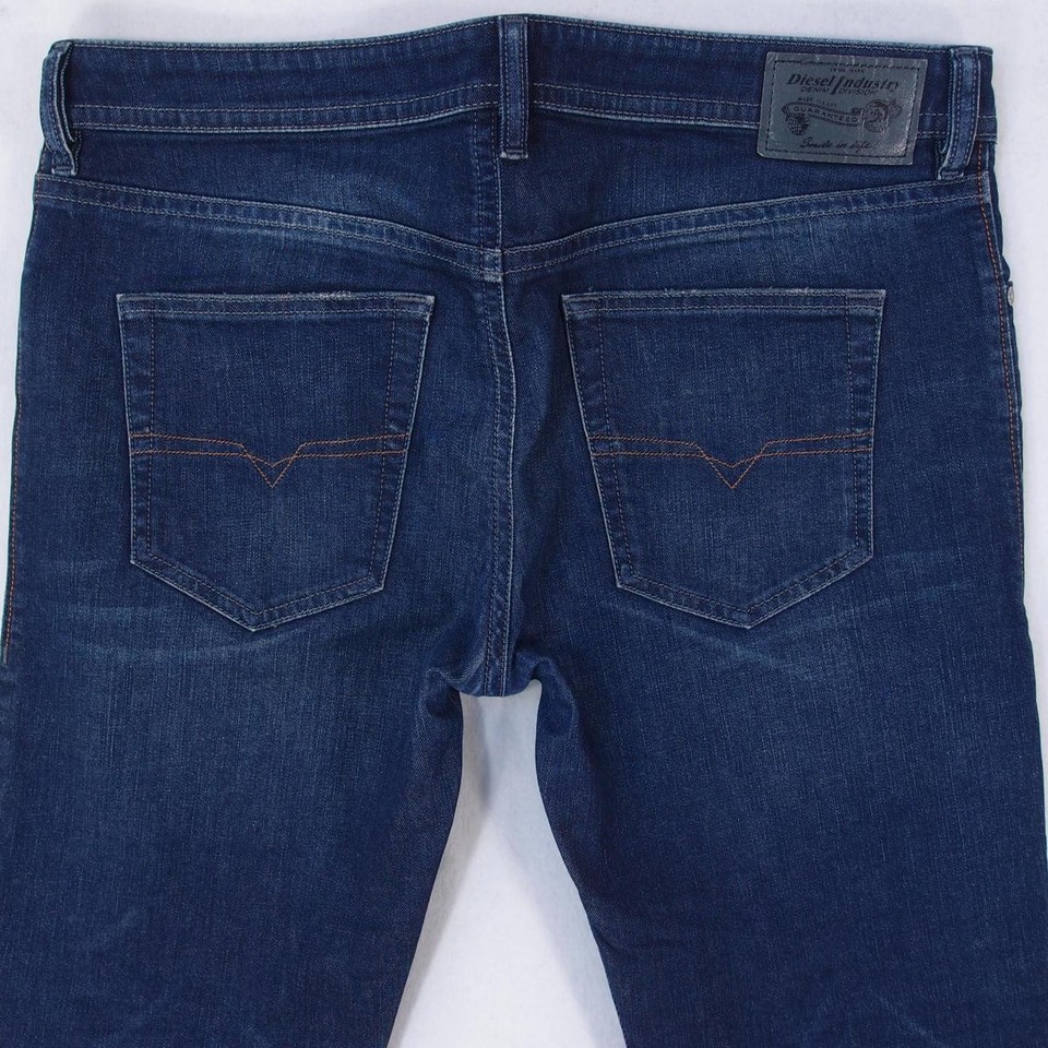 Mens Diesel BUSTER 0853R Stretch Slim Tapered Blue Jeans W36 W34 L32 ...