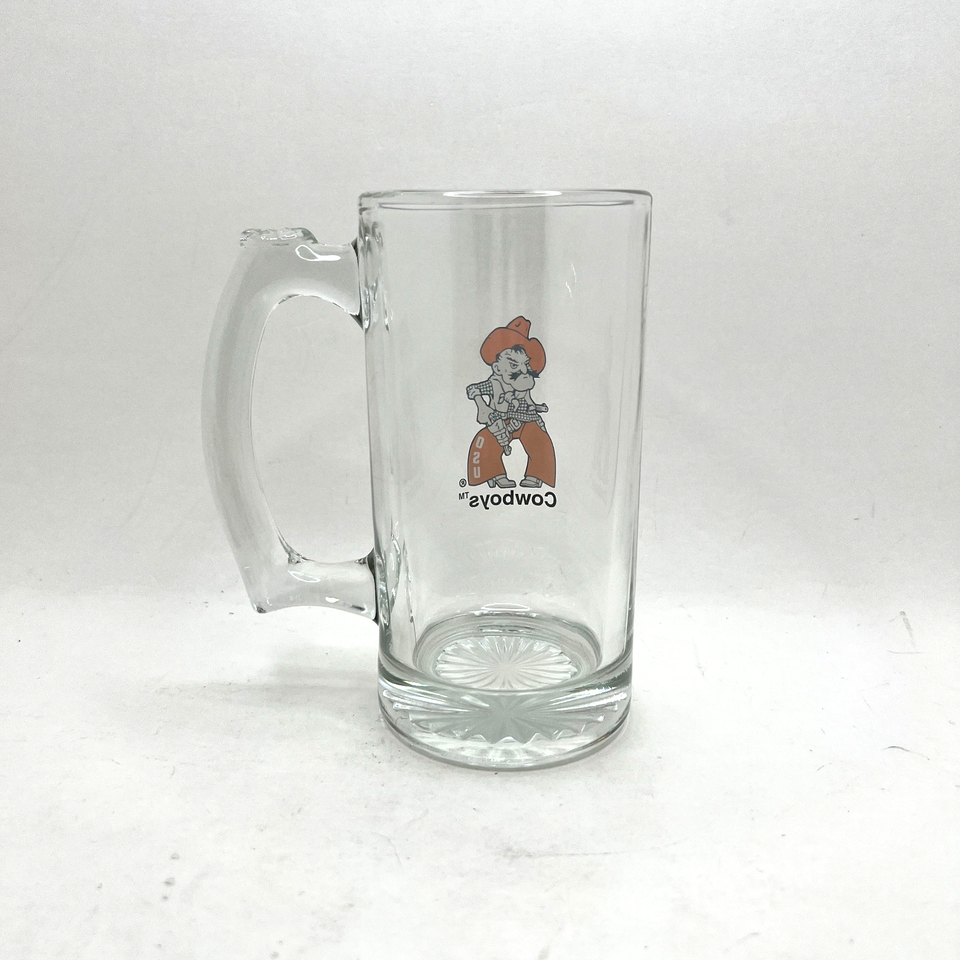 OSU Cowboys Pistol Pete Beer Stein Clear Glass Oklahoma State ...