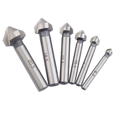 6 tlg 90° Kegelsenker Satz HSS Senker Entgrater Set Edelstahl Stahl 6,3 ...
