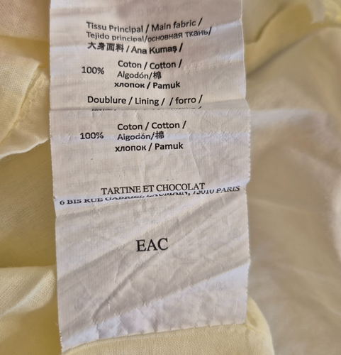 Tartine et Chocolat Sz 8A Pale Lemon Yellow Cotton Eyelet Lace Girls ...