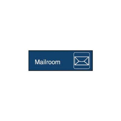 Engraved Office Sign - Mailroom + Symbol (Gravoply) 300 x 97mm White ...