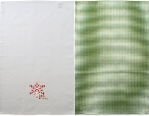 Christmas Tea Towels Decorative Kitchen Dish Towel Set, 18X28, Happy ...