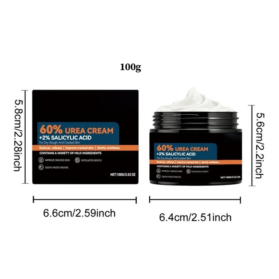 Urea Cream 60 Percent 60% Urea Foot Cream Plus 2% Salicylic Acid | eBay ...