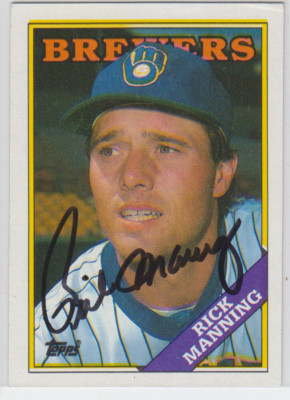 Autographed 1988 Topps Rick Manning - Brewers | eBay