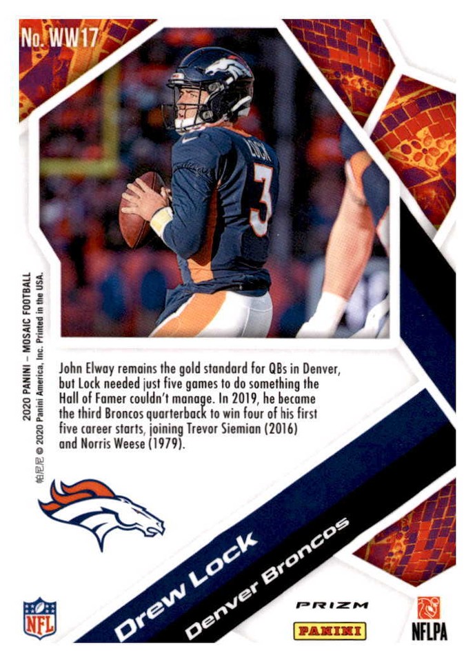 2020 Panini Mosaic Will to Win Mosaic Drew Lock WW17 | eBay