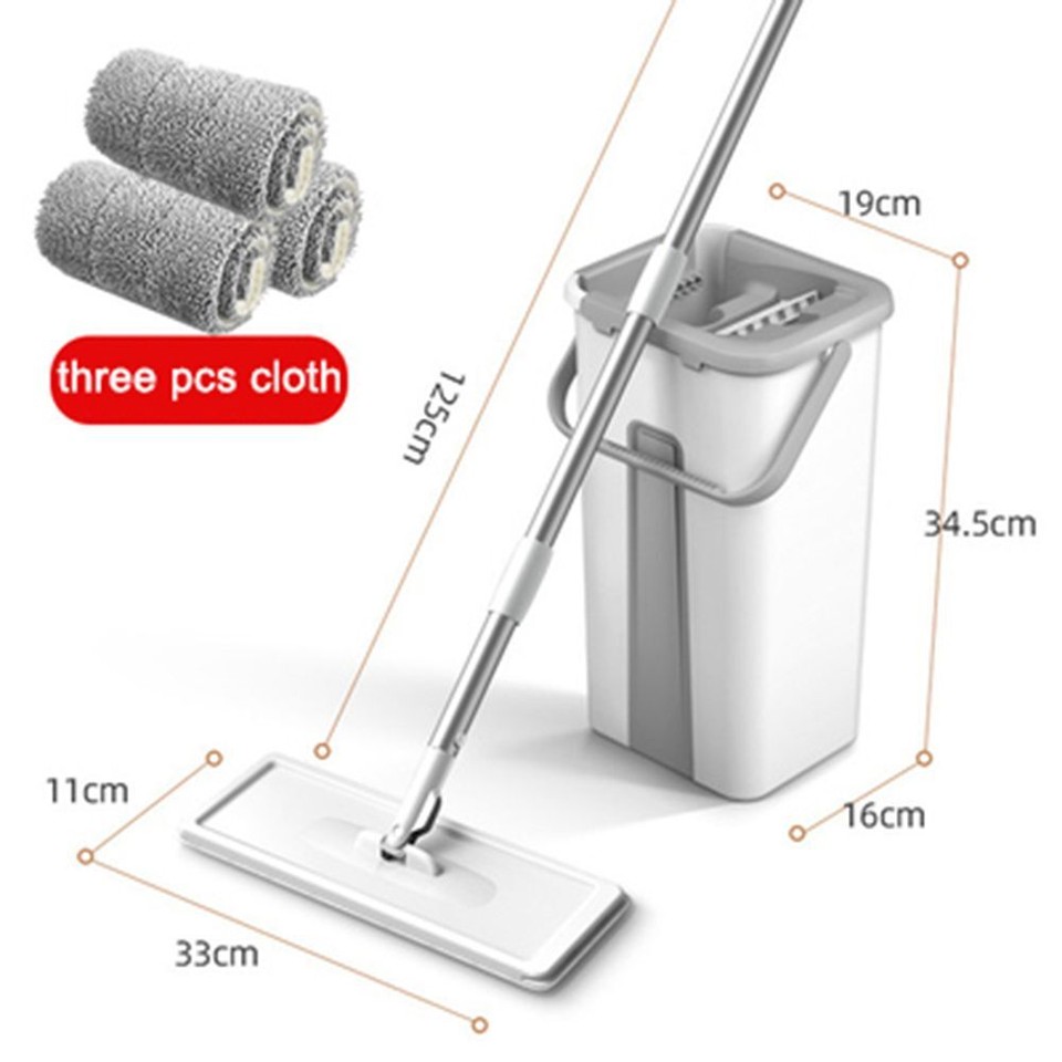 Mops Magic Floor Mop Squeeze Mop With Bucket Flat Bucket Rotating Mop ...