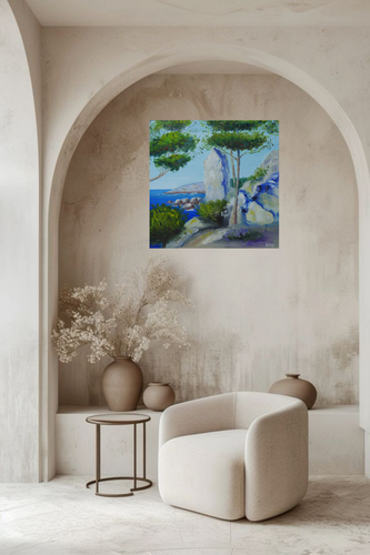 art 44 original painting 55x55 cm С015 MJ art oil paints modern ...