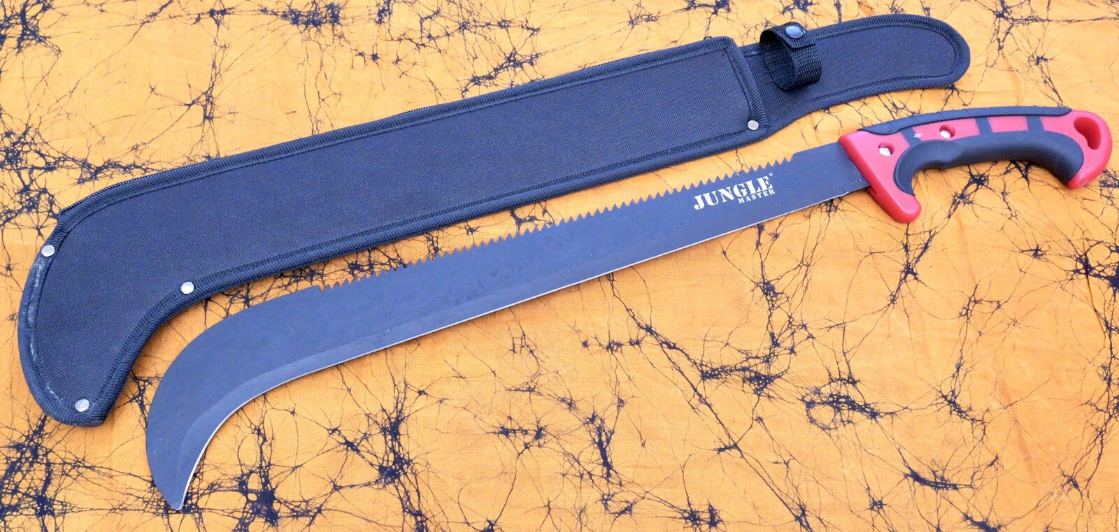 26” Full Size Machete Bill Hook Sawback Full Tang Rubber Handle Black ...