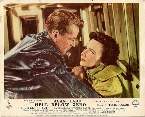 HELL BELOW ZERO ORIGINAL LOBBY CARD ALAN LADD JOAN TEZEL COLOR 1954 | eBay