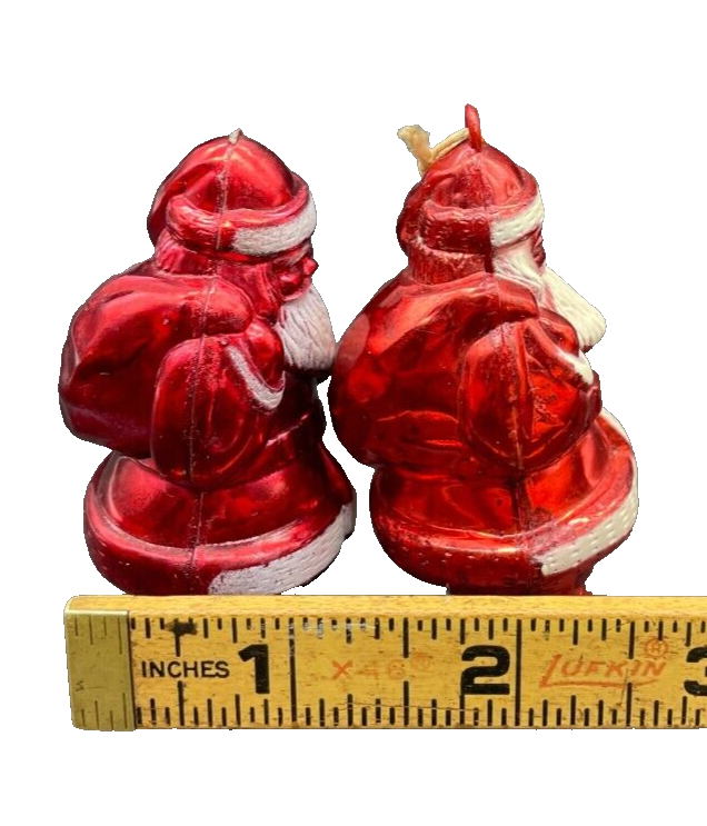 Vintage Pair of Shiny HARD PLASTIC SANTA CLAUS Ornament Figurines | eBay