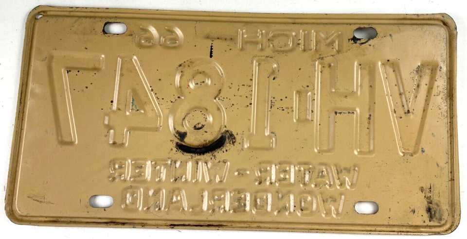 Vintage 1966 Michigan Auto License Plate Man Cave VH-1847 Wall Decor ...