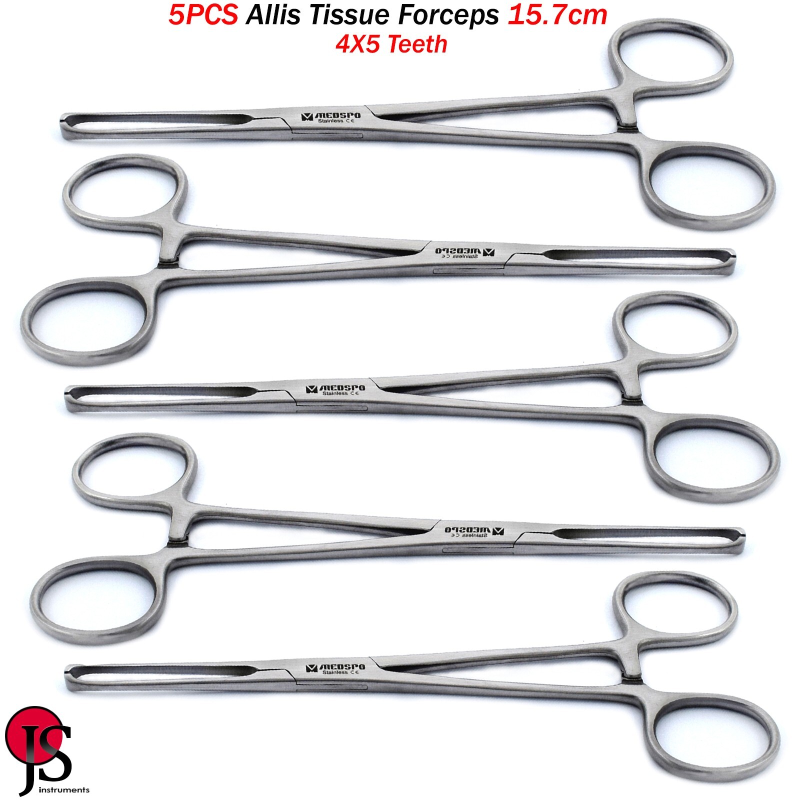 Allis Tissue Surgery Forceps 15.7cm Atraumatic Teeth Clamp Surgical ...