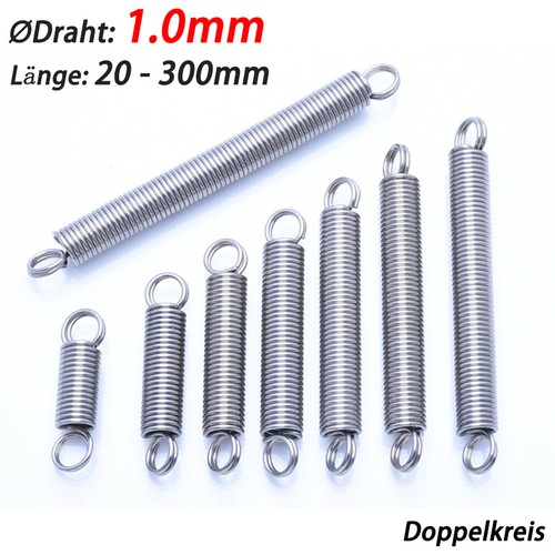ØDrahtdurch 1.0mm Zugfeder mit Öse Zugfedern 304 Edelstahl Länge 20mm ...