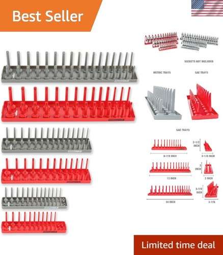 Compact 6-Piece Socket Storage Trays - SAE and Metric Compatible ...
