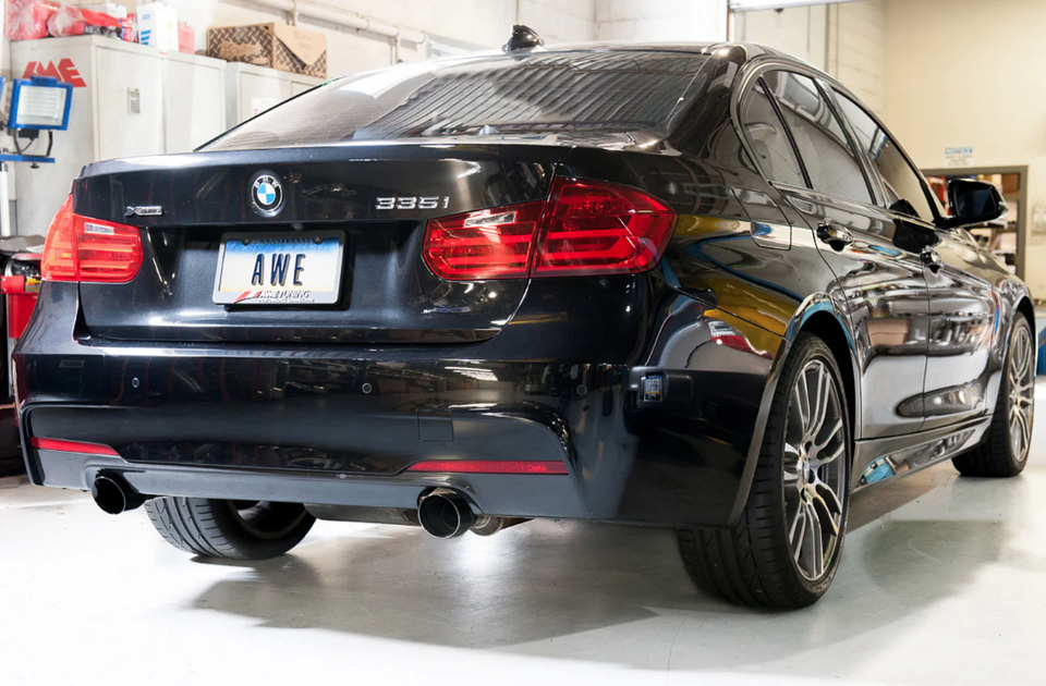 AWE Touring Edition Axle-Back Exhaust w/ 4” Black Tips For 12-16 BMW ...