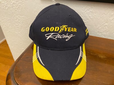 Goodyear Racing Hat Yellow Adjustable Strap Back Cap NASCAR Racing | eBay