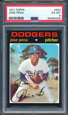 1971 Topps #693: JOSE PENA Los Angeles Dodgers High # SP ~ PSA 6 *4396 ...