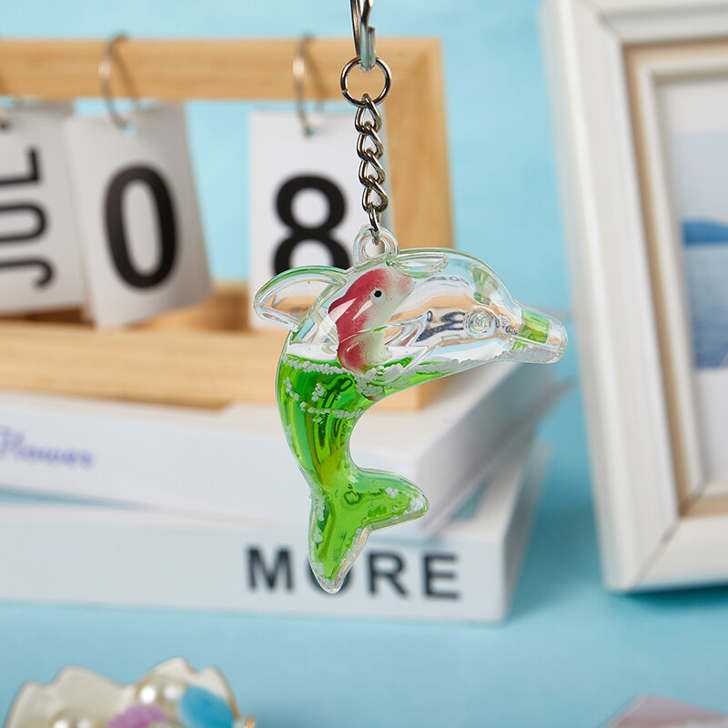 Kawaii Animal Keychain For Car Keys Floating Liquid Cute Pendant ...