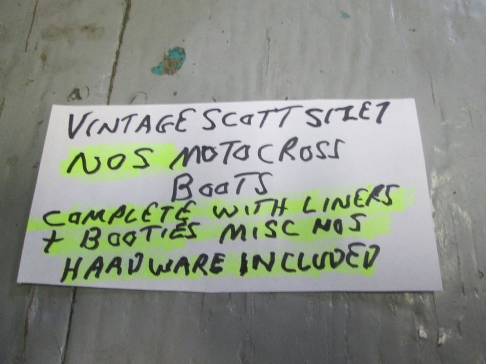 VINTAGE NOS SCOTT MEDIUM SIZE 7 MOTOCROSS BOOTS WITH NOS EXTRA HARDWARE ...