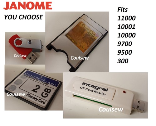 Janome Memory Craft Embroidery Compact Flash CF Card Reader Adaptor ...