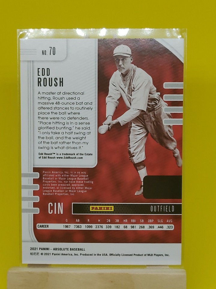 Edd Roush - 2021 Panini Absolute Green Foil Parallel #70 - Cincinnati ...