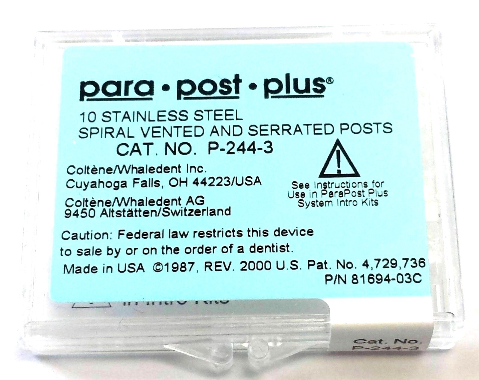 COLTENE ParaPost Plus stainless steel .036 brown 10/pack. PARA POST P ...