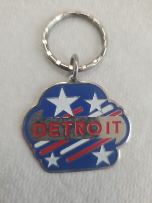 Vintage Gift Creations DETROIT Stars Souvenir Keychain Key Ring Metal ...