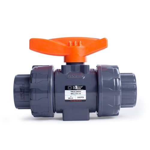 Kaplan 1’’ PVC True Union Ball Valve with Full Port, ASTM F1970, EPDM O ...