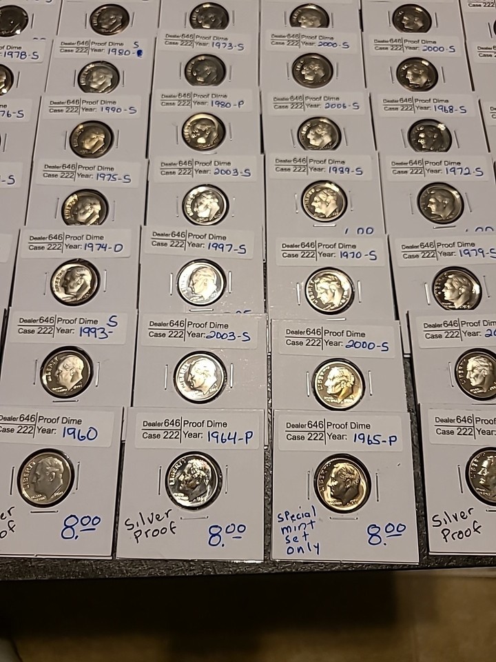 Huge Lot Of 73 Proof Dimes, Mixed Silver , Special Proof Dimes, Clad | eBay