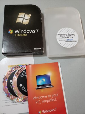 Microsoft Windows 7 Ultimate 32 Bit and 64 Bit DVDs MS WIN Full Retail ...