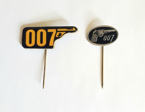 VINTAGE 1960's JAMES BOND MOVIE PROMO PINS SET 007 SEAN CONNERY FILM ...