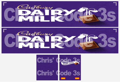 Code 3 Adhesive Vinyl Trailer Decals - Cadbury's Dairy Milk - 1/50 1/76 ...