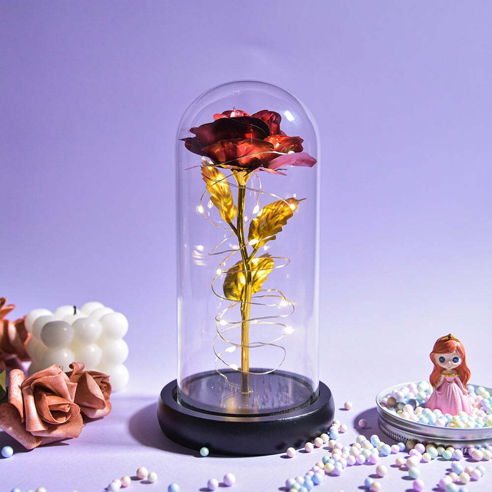 Brand New - Crystal Galaxy Enchanted LED Glass Forever Rose Home ...