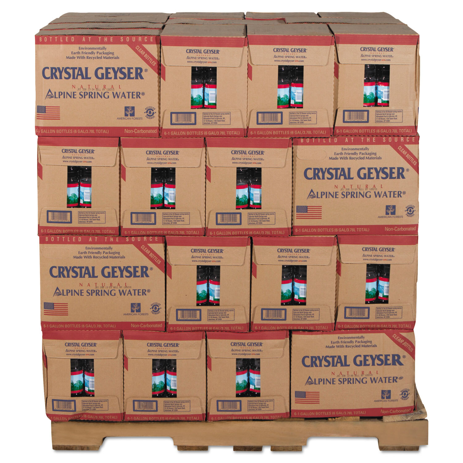 Crystal Geyser Alpine Spring Water 1 Gal Bottle 6/case 48 Cases/pallet ...