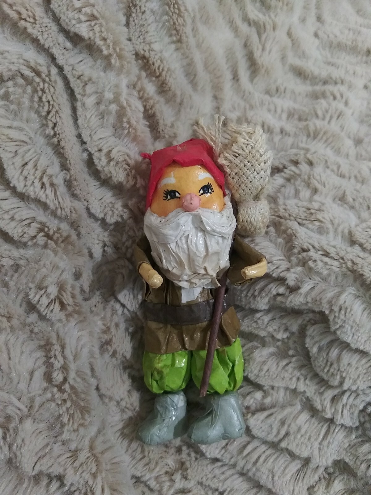 Vintage Forest Elf Woodsman Hobo with Knapsack Paper Mache 4" | eBay