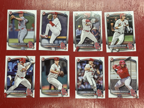 ST. LOUIS CARDINALS 2025 BOWMAN DRAFT COMPLETE BASE 8-CARD TEAM SET | eBay