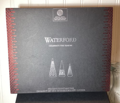 Waterford Crystal (3) STANDING CHRISTMAS TREE SET - Figurine SCULPTURES ...