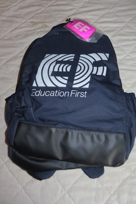 EDUCATION FIRST SUSTAINABLE EF BACKPACK DARK BLUE SCHOOL BIKING TRAVEL ...