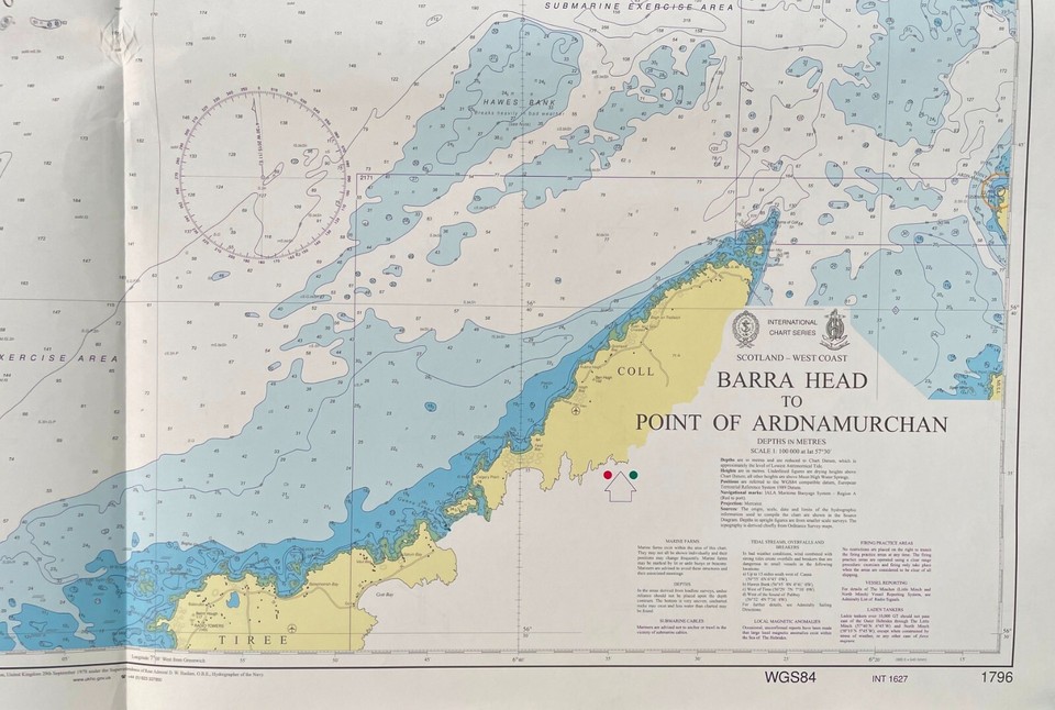 Admiralty 1796 BARRA HEAD TO POINT OF ARDNAMURCHAN MARITIME CHARTS MAP ...